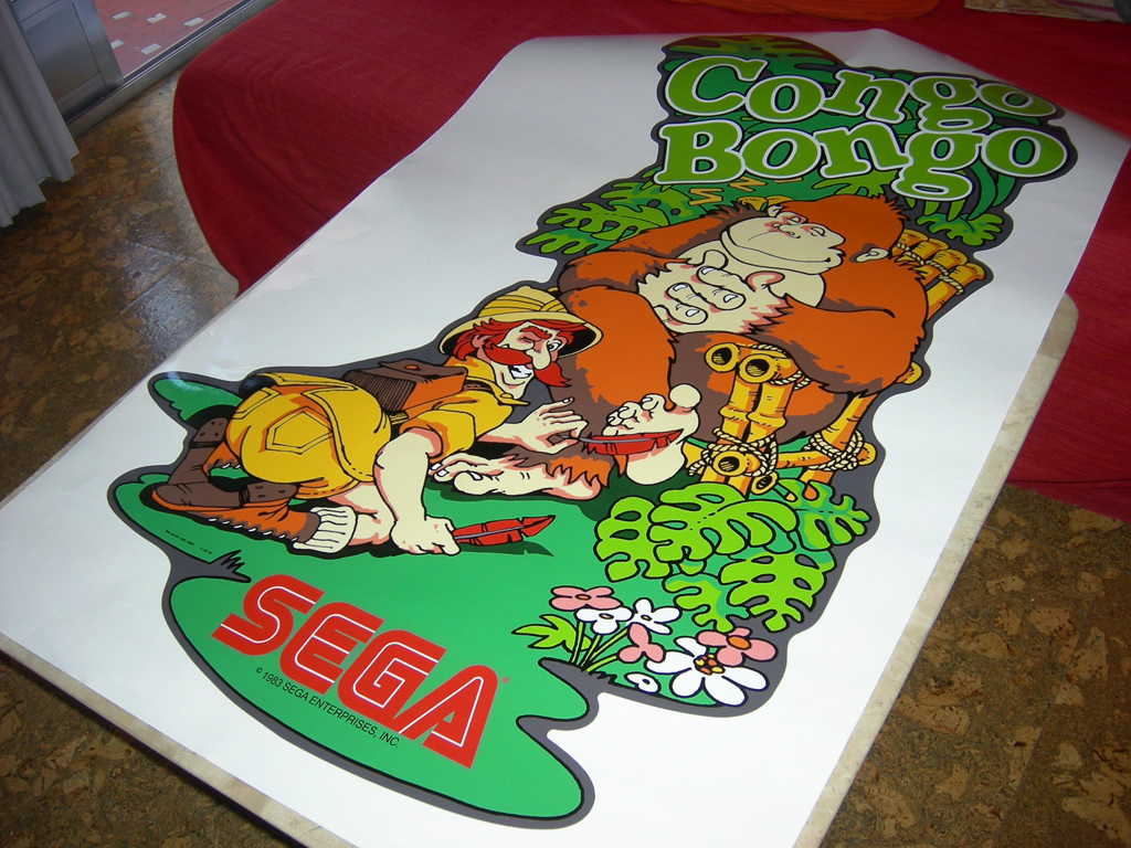 "CONGO BONGO SIDE ARTS" (SEGA) arcade artworks in restoration process in Zona Arcade. By Mikonos